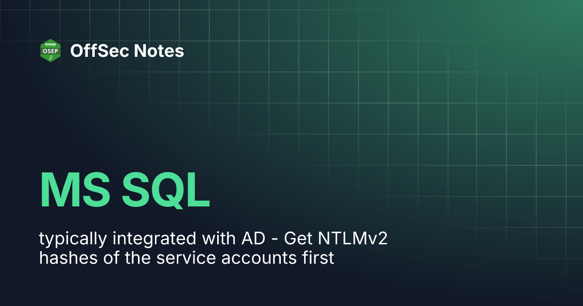 MS SQL | OffSec Notes
